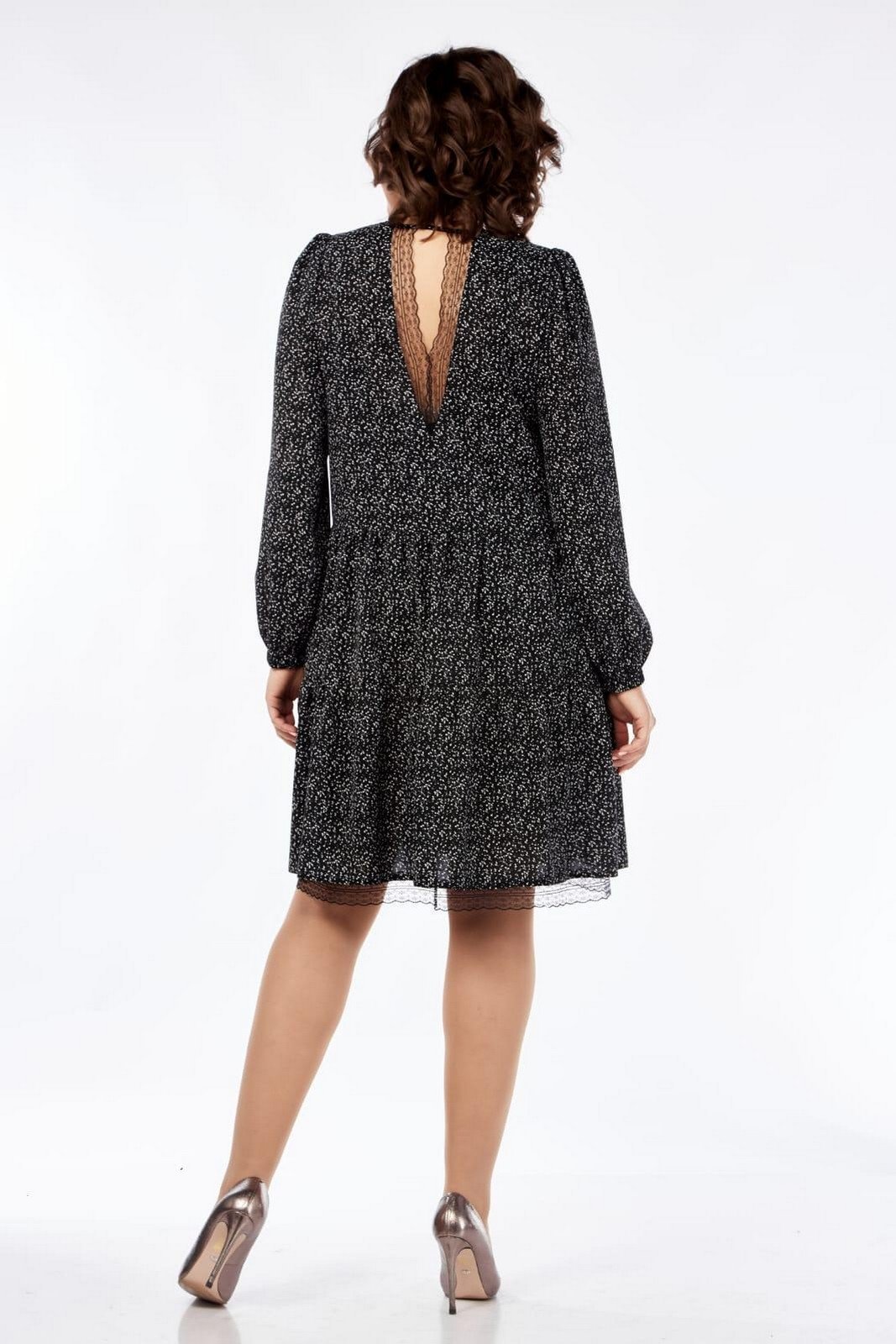 Платье 1035 черный + мелкий цветок Milora купить в интернет магазине Велесмода